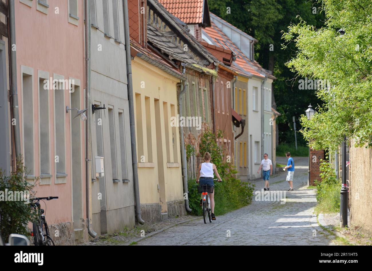 Old buildings, Wallstrasse, Bad Belzig, Brandenburg, Germany Stock ...