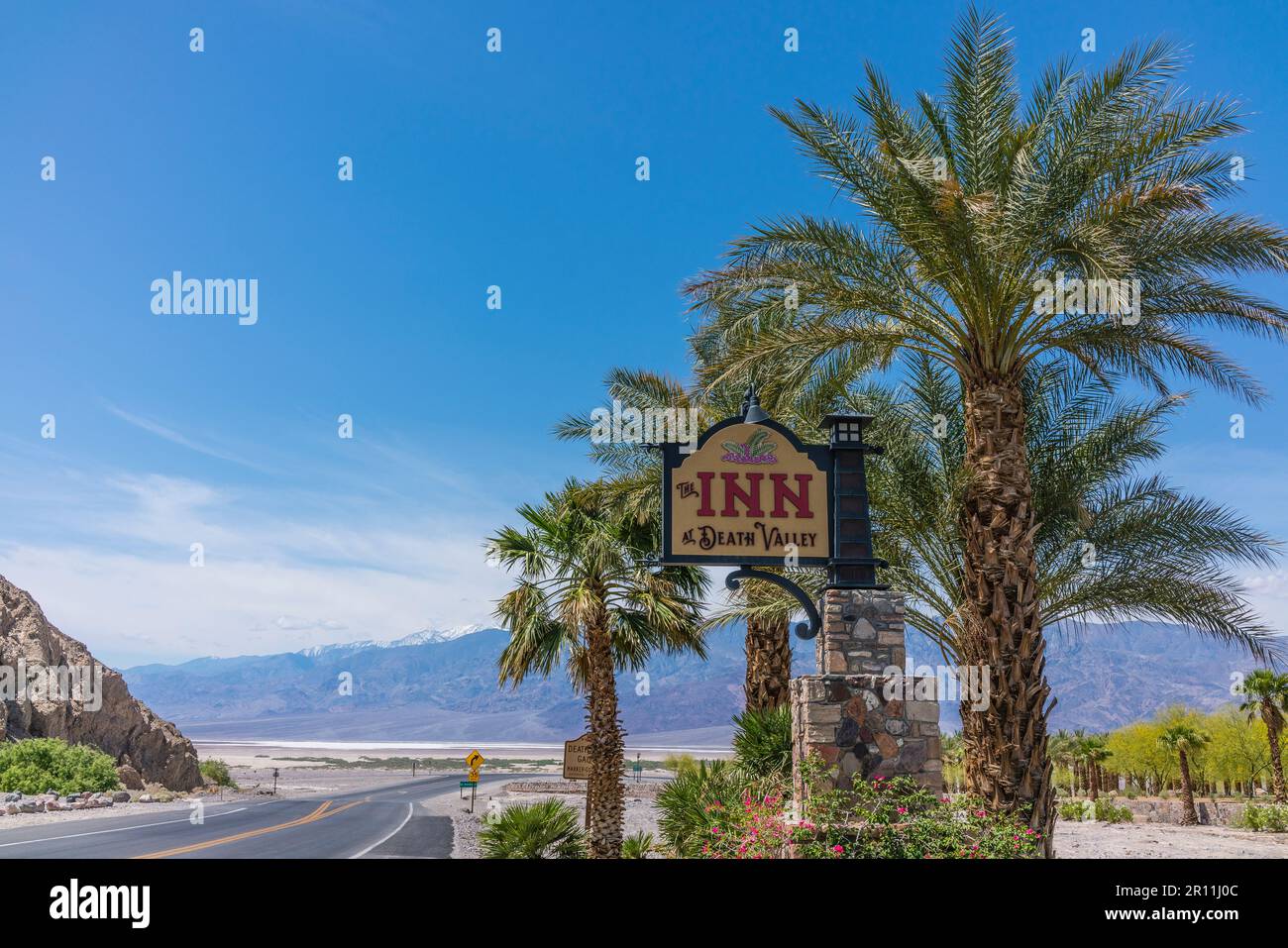 Entry sign for the Inn at Death Valley also known as The Oasis Inn ...