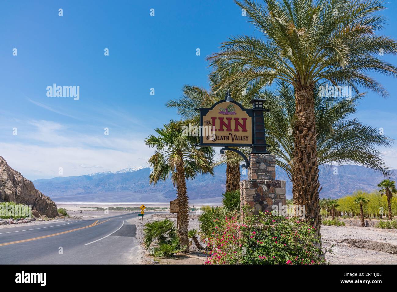 Entry sign for the Inn at Death Valley also known as The Oasis Inn ...