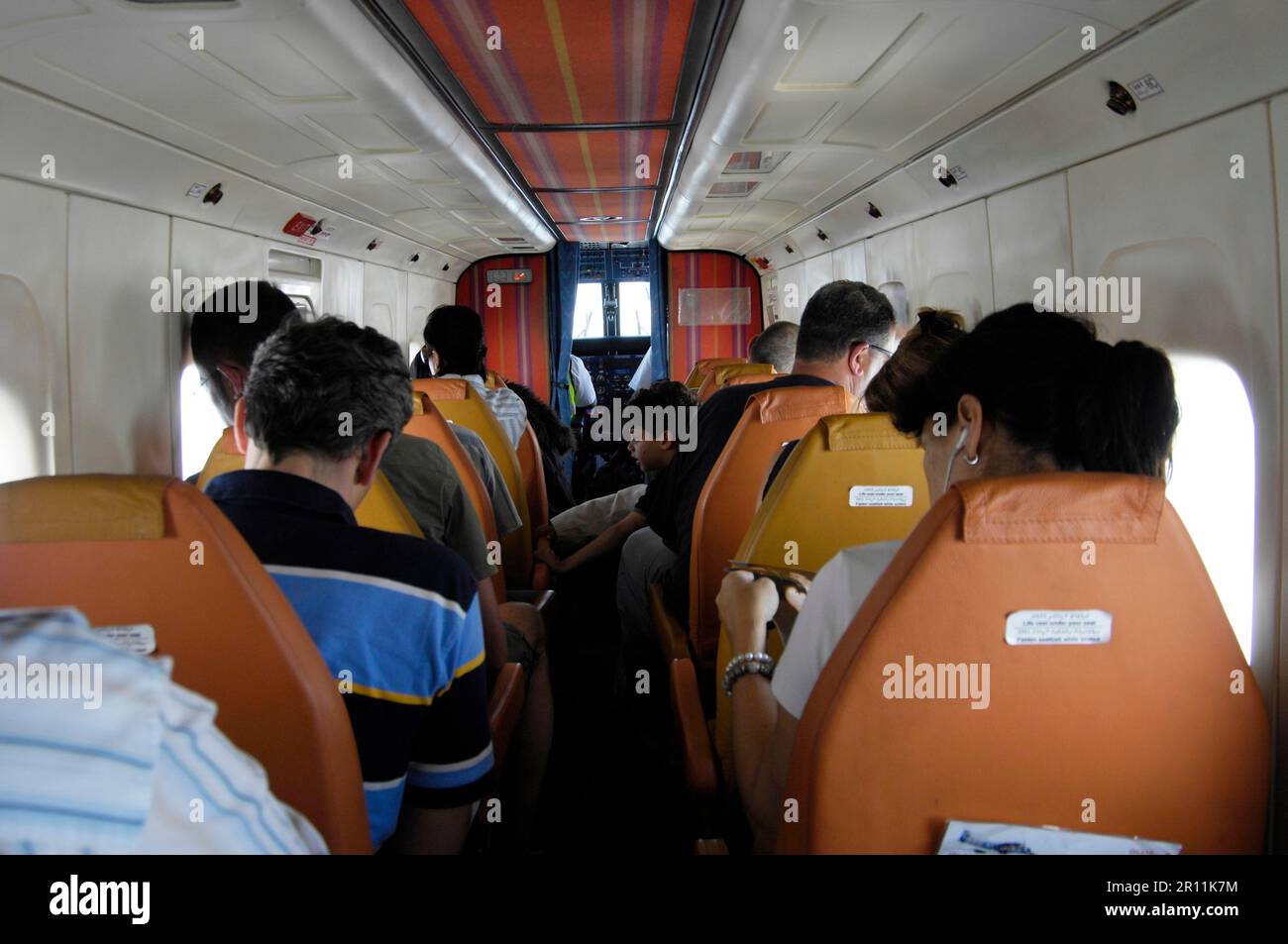 Aircraft cabin, Maldivian Airline, Maldives, aircraft cabin Stock Photo ...