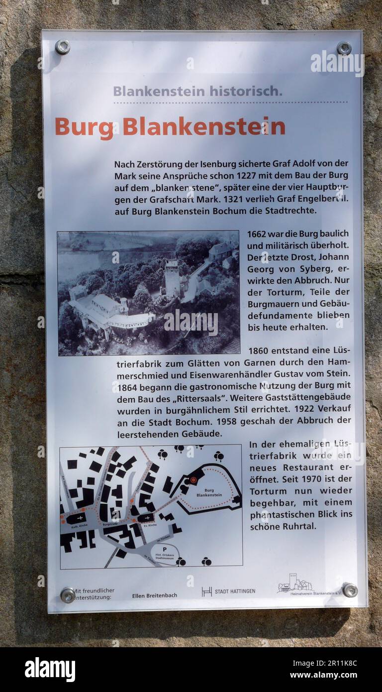 Sign Description Blankenstein Castle, Europe, Blankenstein, Hattingen ...