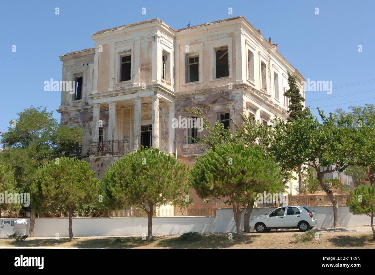 Ancient Greek villa in front of collapse, Ayvalik, Cunda, Balikesir ...
