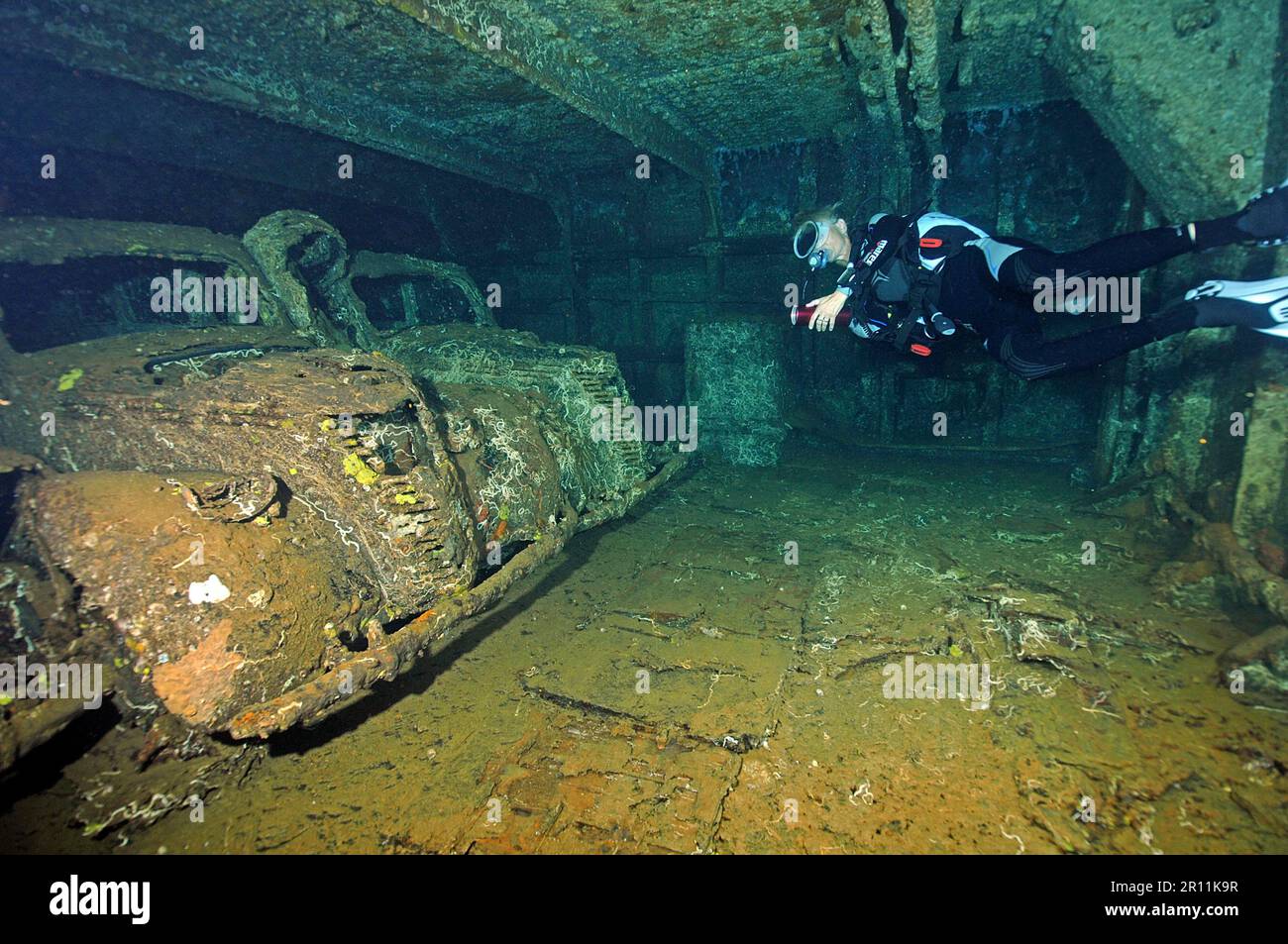 Diver and FIAT Car, Wreck Umbria, Military Freighter, Freighter, Sunk ...