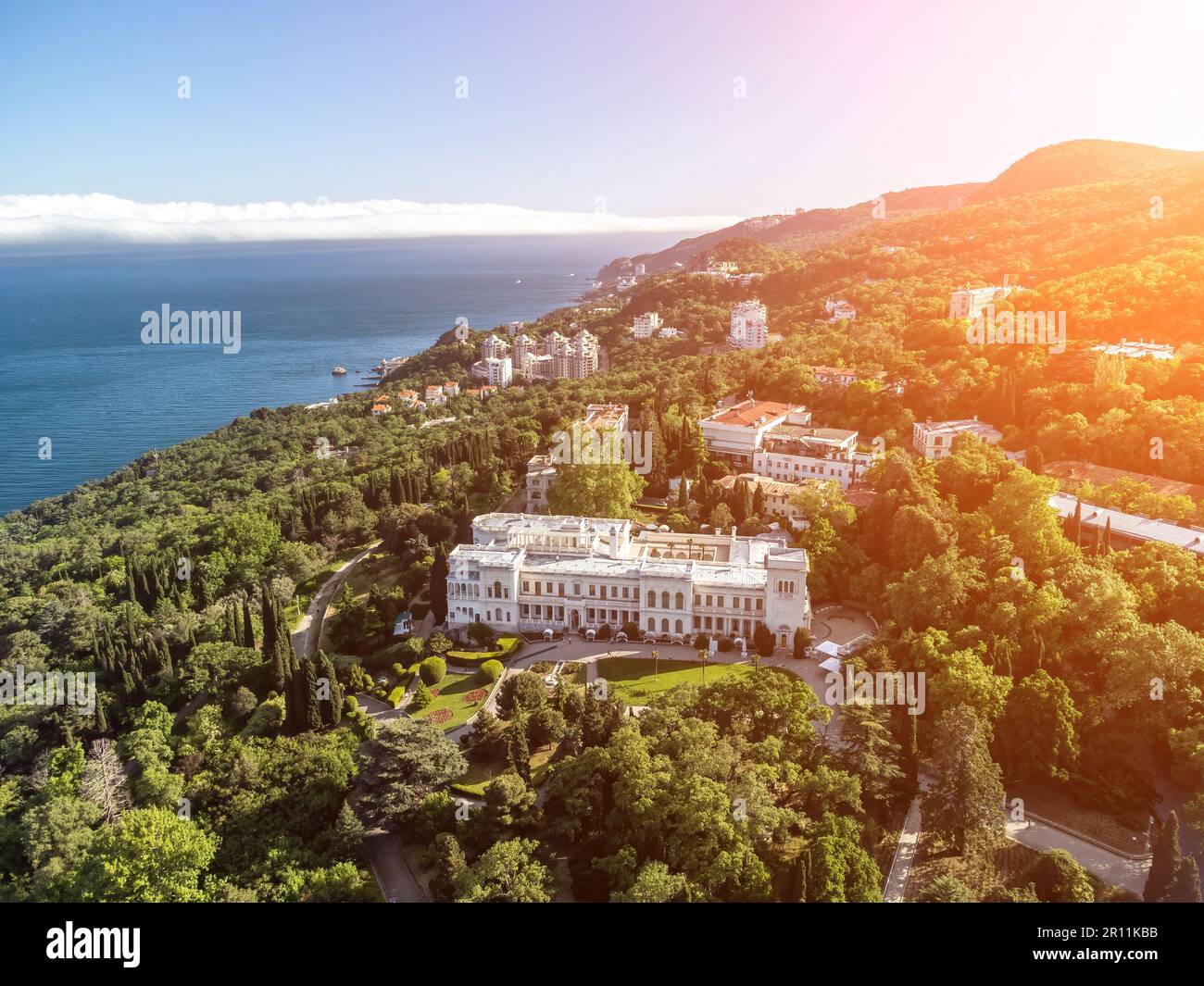 Aerial View of Livadia Palace - located on the shores of the Black Sea ...