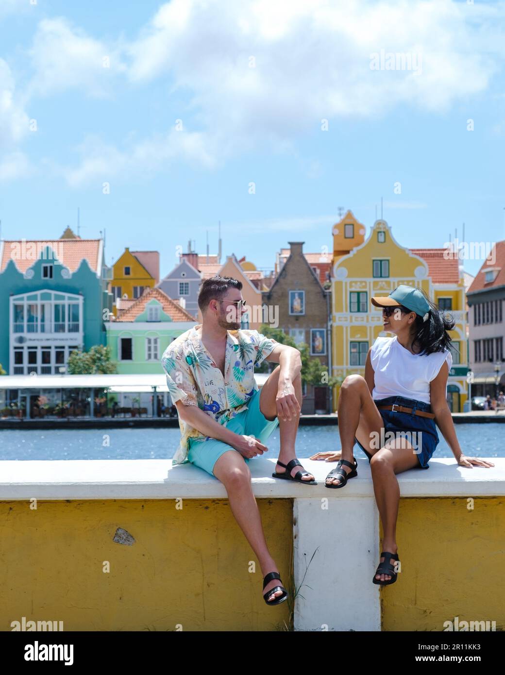 Willemstad Curacao, colorful buildings around Willemstad Punda and ...