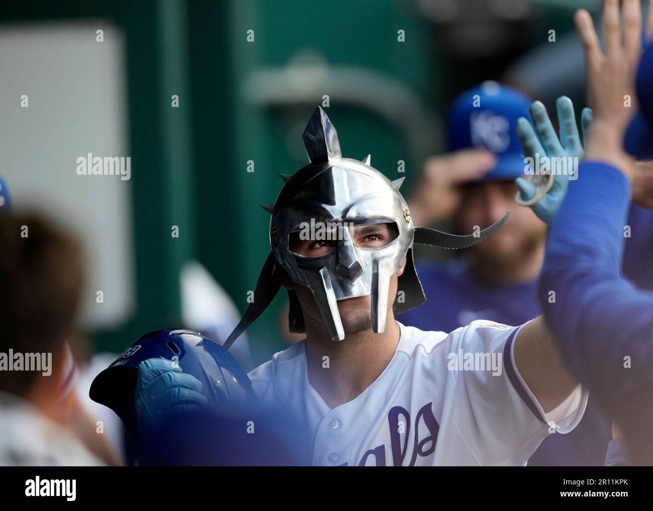 May 10 2023 Kansas City Royals Second Baseman Michael Massey 19 Celebrates His Home Run At