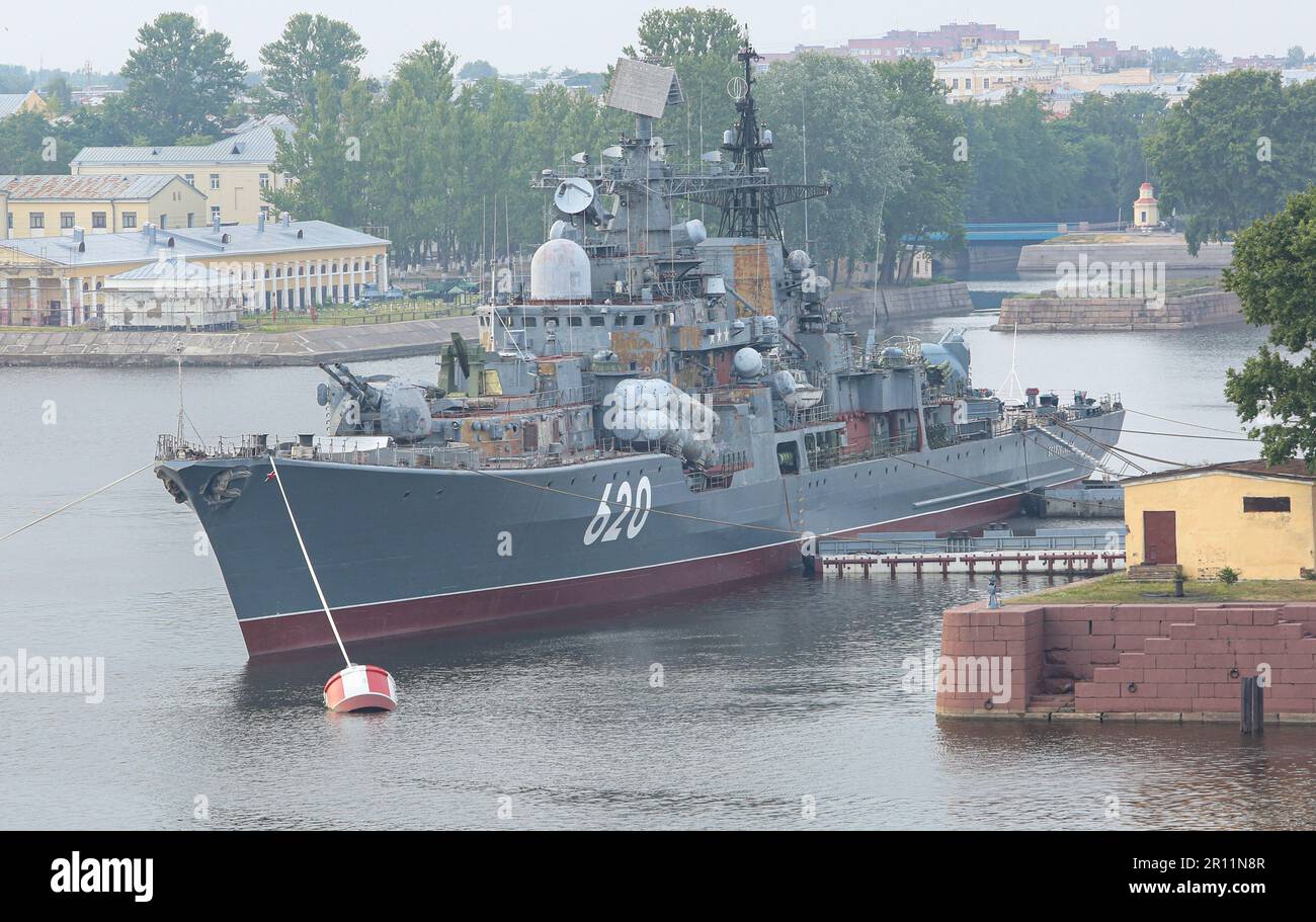 Russian navy destroyer RFS Bespokoiny (620), Project 956, Sovremenny-class, Kronstadt Naval ...