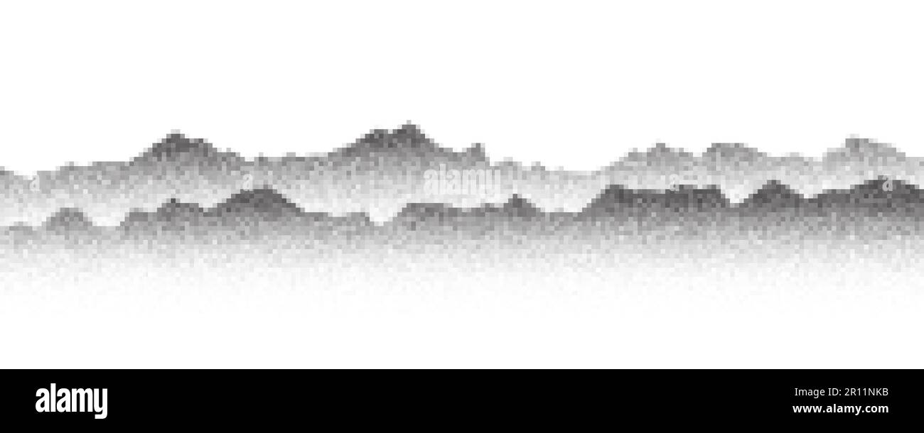 Dotted mountain gradient background. Noisy stippled grainy texture ...