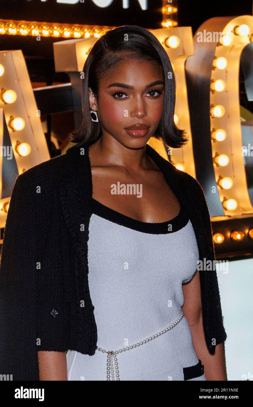 Lori Harvey arrives at the Chanel Cruise 2022/2023 Fashion Show on ...