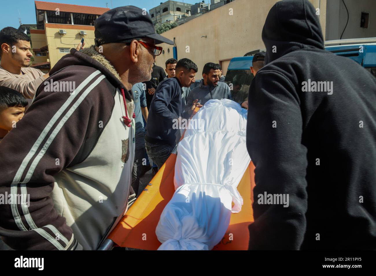 (EDITORS NOTE: Image depicts death) The body of 42-year-old Palestinian ...