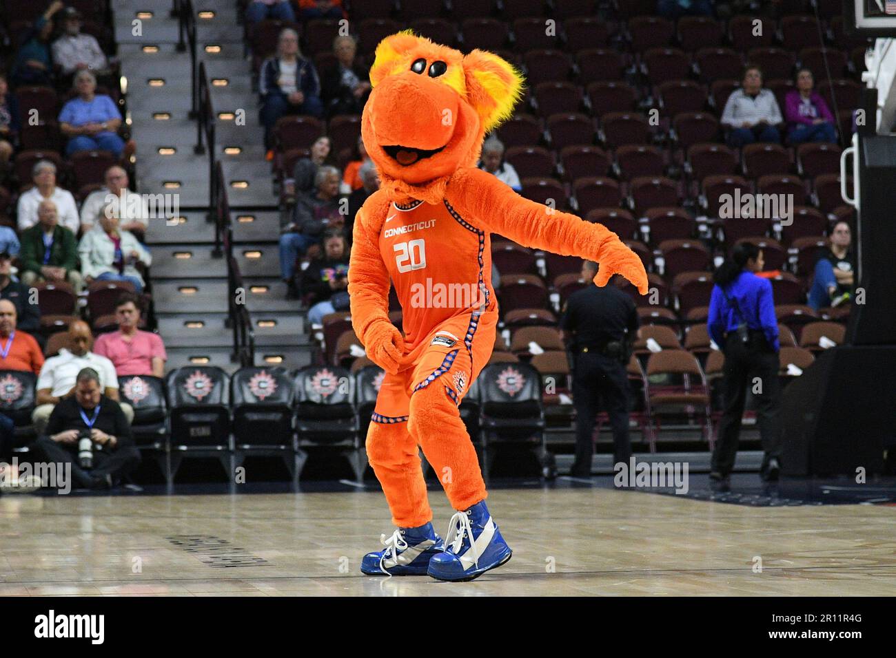 UNCASVILLE, CT - MAY 10: The Connecticut Sun mascot, Blaze, performs ...