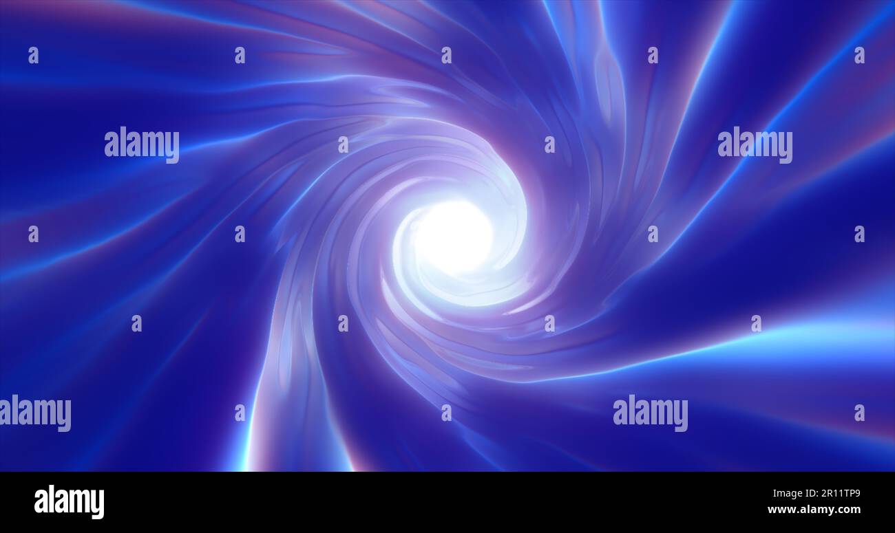 Abstract energy blue tunnel twisted swirl of cosmic hyperspace magical ...