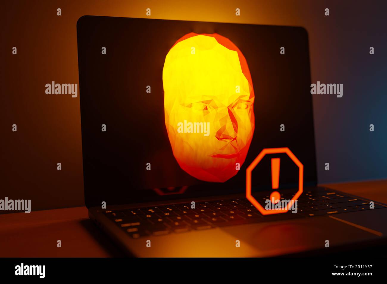 Concept image of hacking and security incidents caused by AI, 3d ...