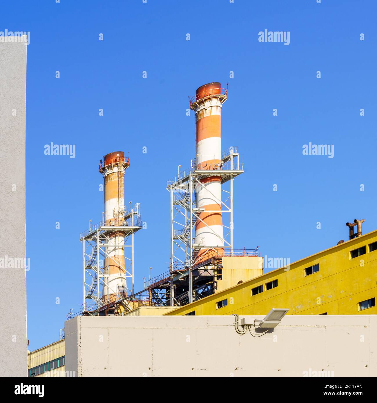View of an old power station, in the historic power station compound ...