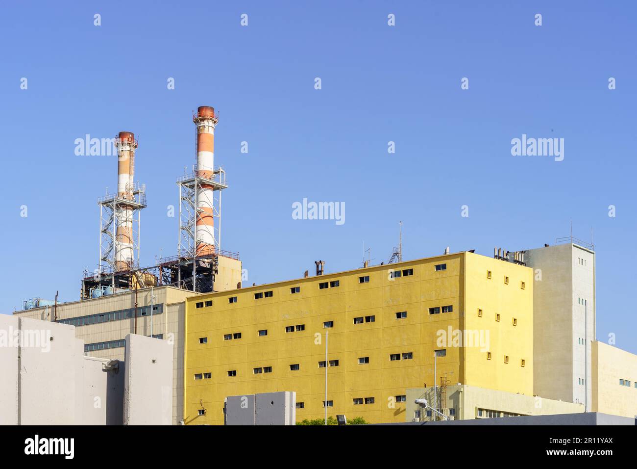 View of an old power station, in the historic power station compound ...