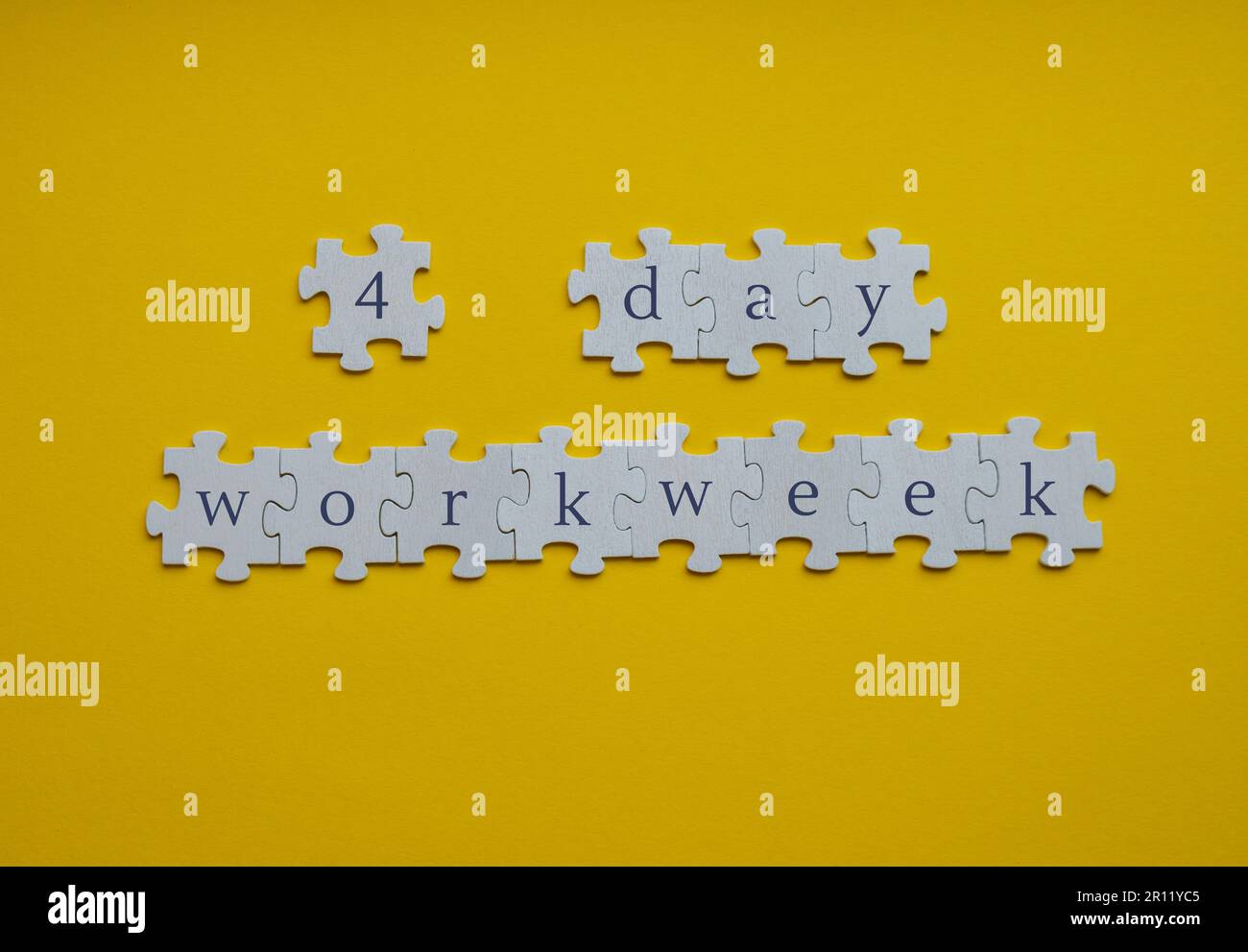 4 day work week symbol on puzzles four day working week concept. Modern ...