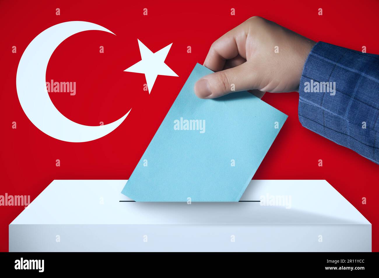 Voting for Republic of Turkiye elections illustration Stock Photo - Alamy