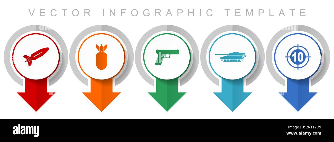 War icon set, miscellaneous pointer icons such as missle, bomb, gun ...