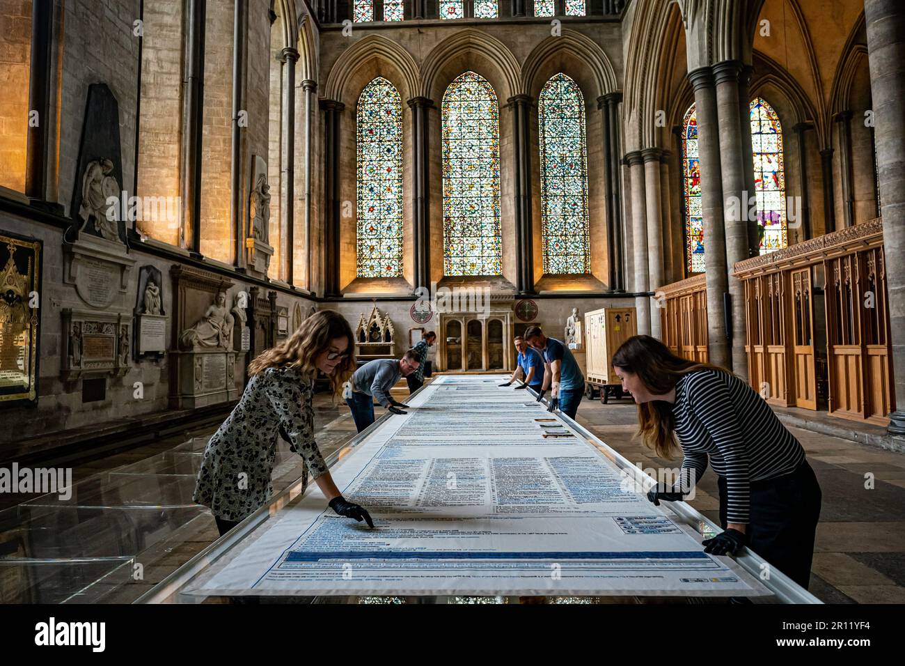 Salisbury cathedral staff make final checks to artist Cornelia Parker's ...