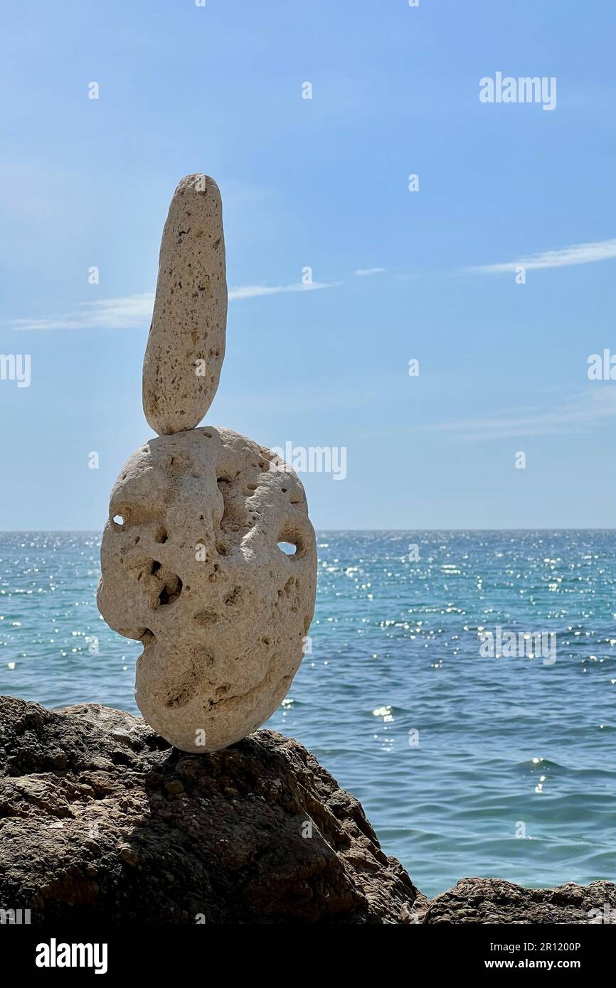 Pebble stone tower at the beach hi-res stock photography and images - Alamy