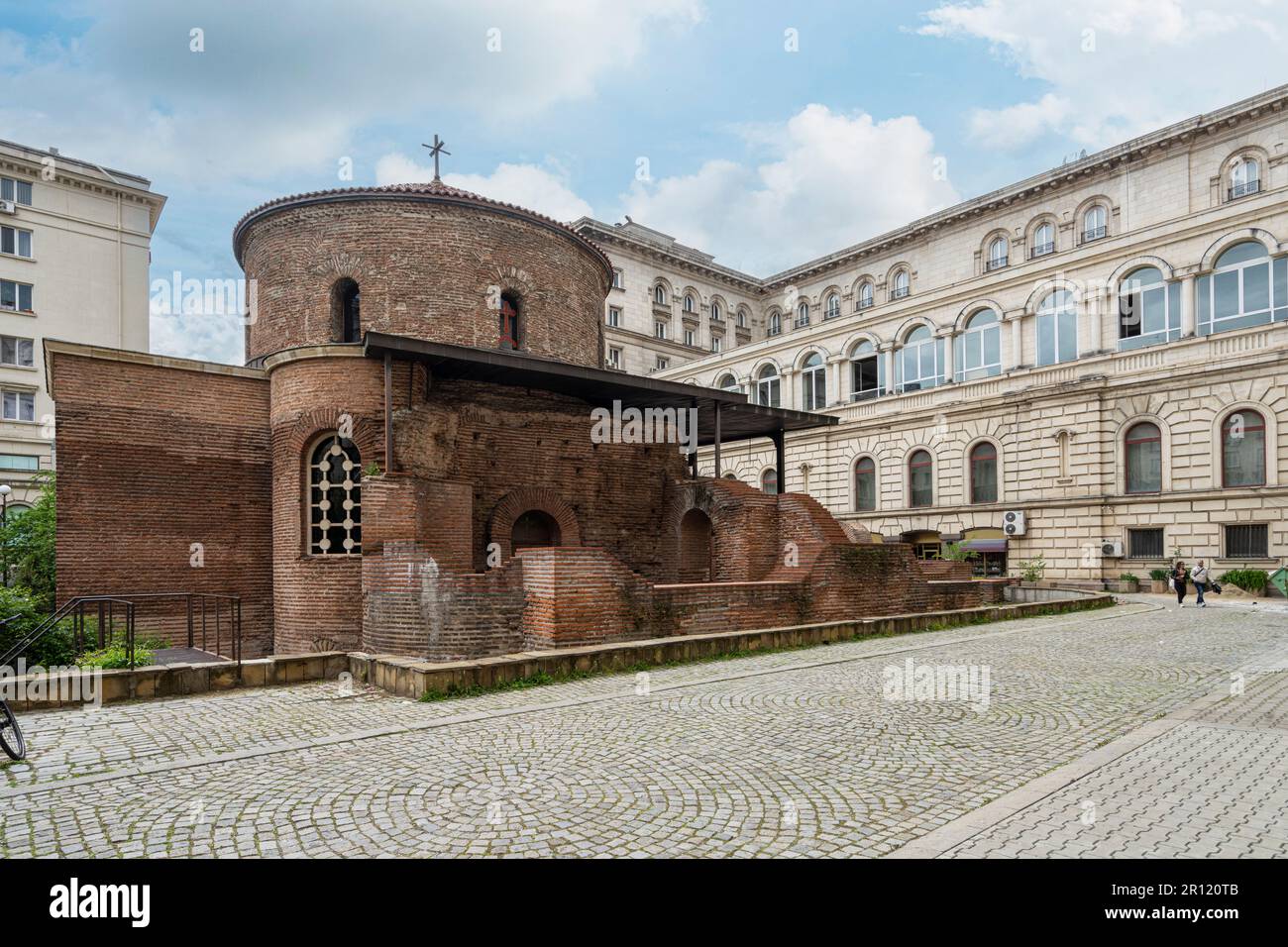 Sofia, Bulgaria. May 2023. View of the church of St. George and the ...