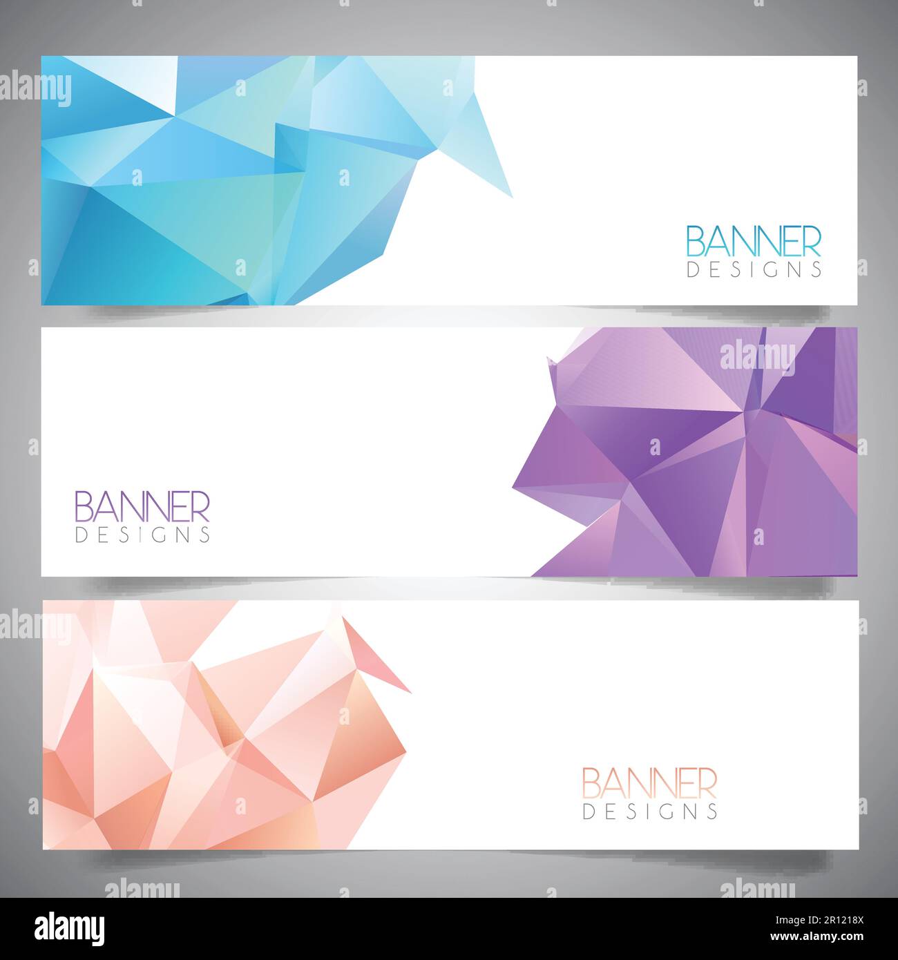 Collection of banners with low poly designs Stock Vector Image & Art ...