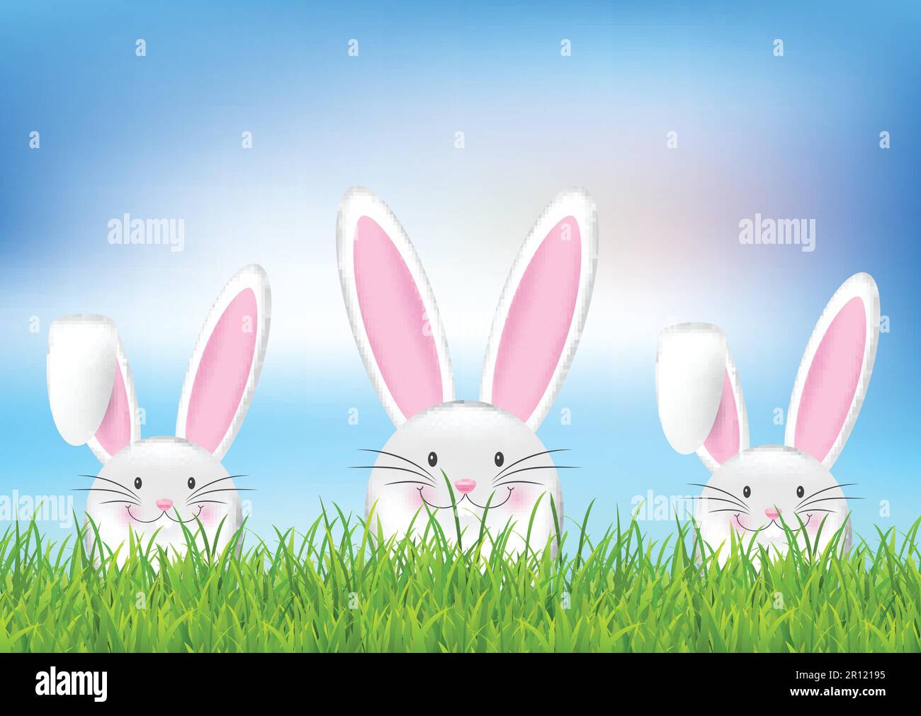 Cute bunnies in spring Stock Vector Images - Alamy