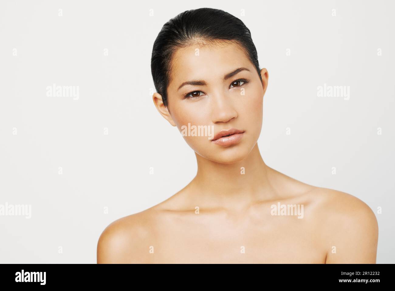 Natural beauty, Asian woman and portrait with skincare and dermatology ...