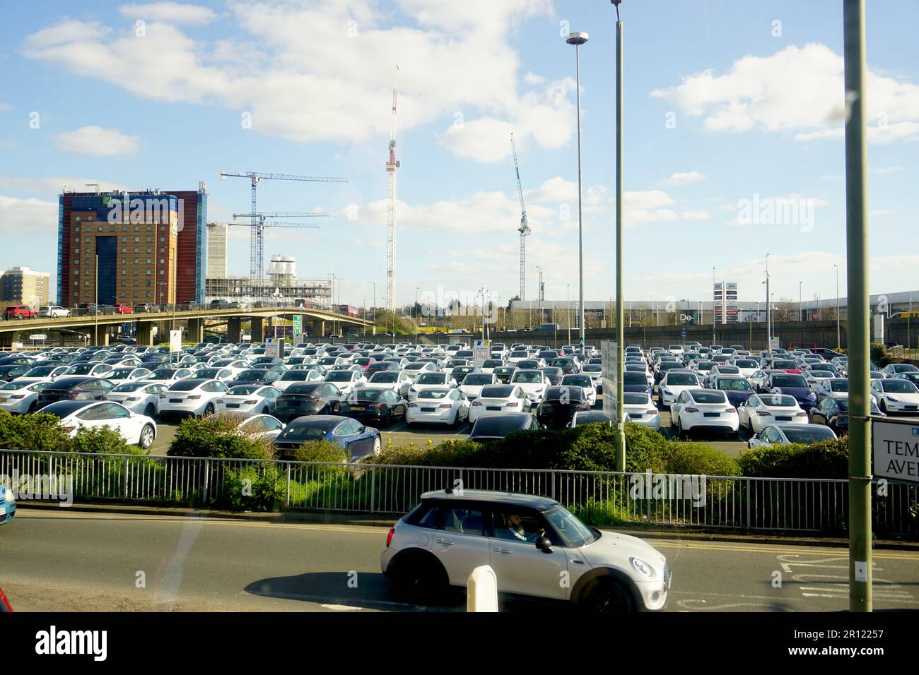 Tesla collection point in Brent Cross, London,, United Kingdom Stock ...