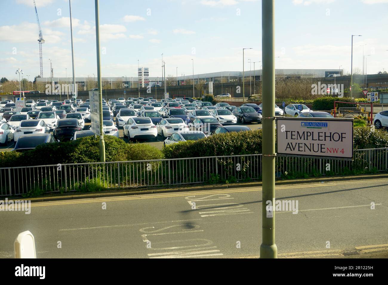 Tesla collection point in Brent Cross, London,, United Kingdom Stock ...