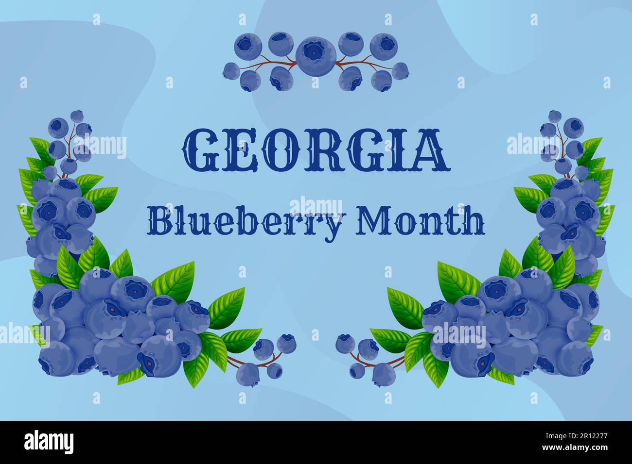 Vector background illustration featuring blueberry leaves and berries ...
