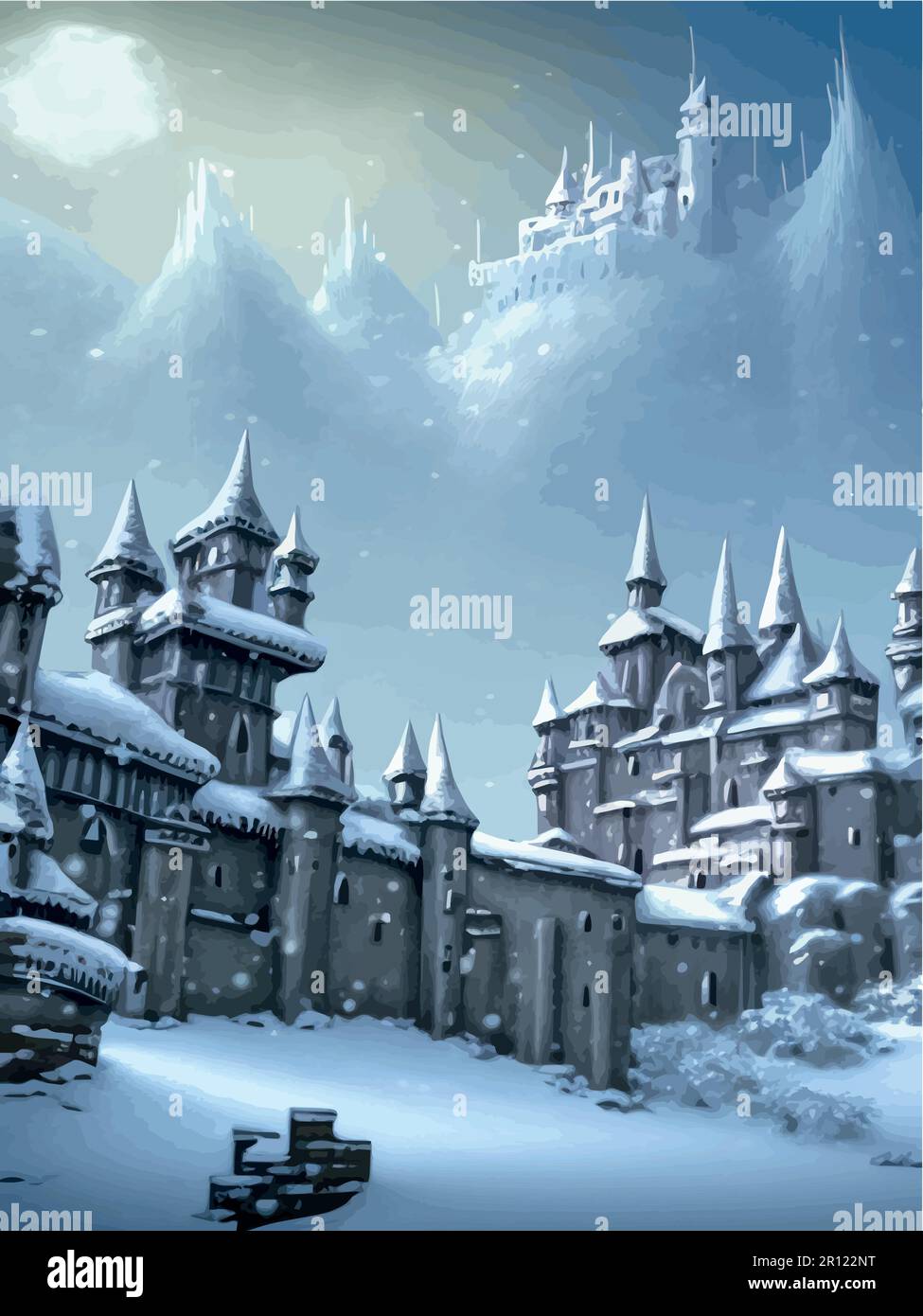 Snow queen castle painting hi-res stock photography and images - Alamy