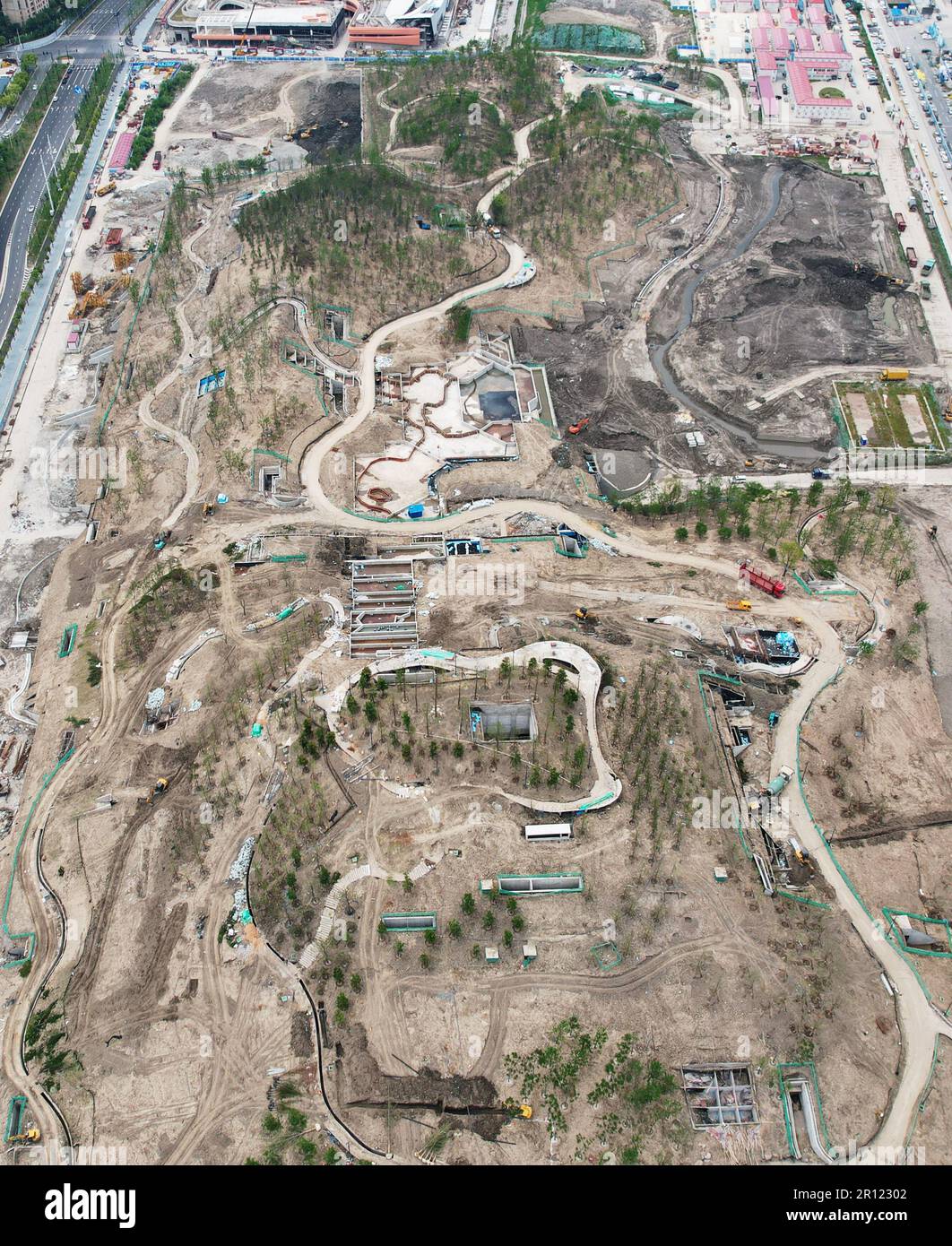 SHANGHAI, CHINA - MAY 10, 2023 - An aerial view shows the "Twin ...