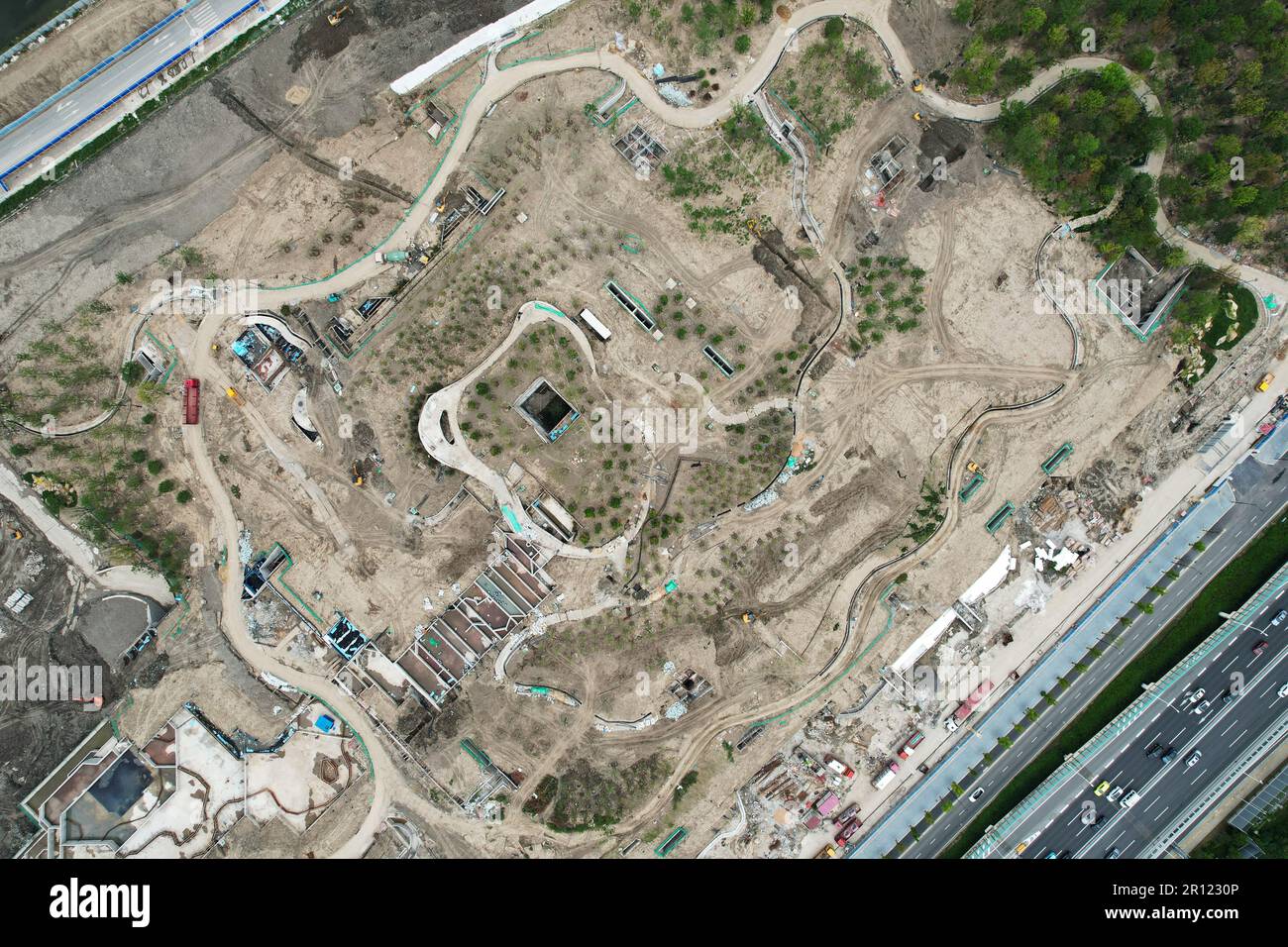 SHANGHAI, CHINA - MAY 10, 2023 - An aerial view shows the "Twin ...
