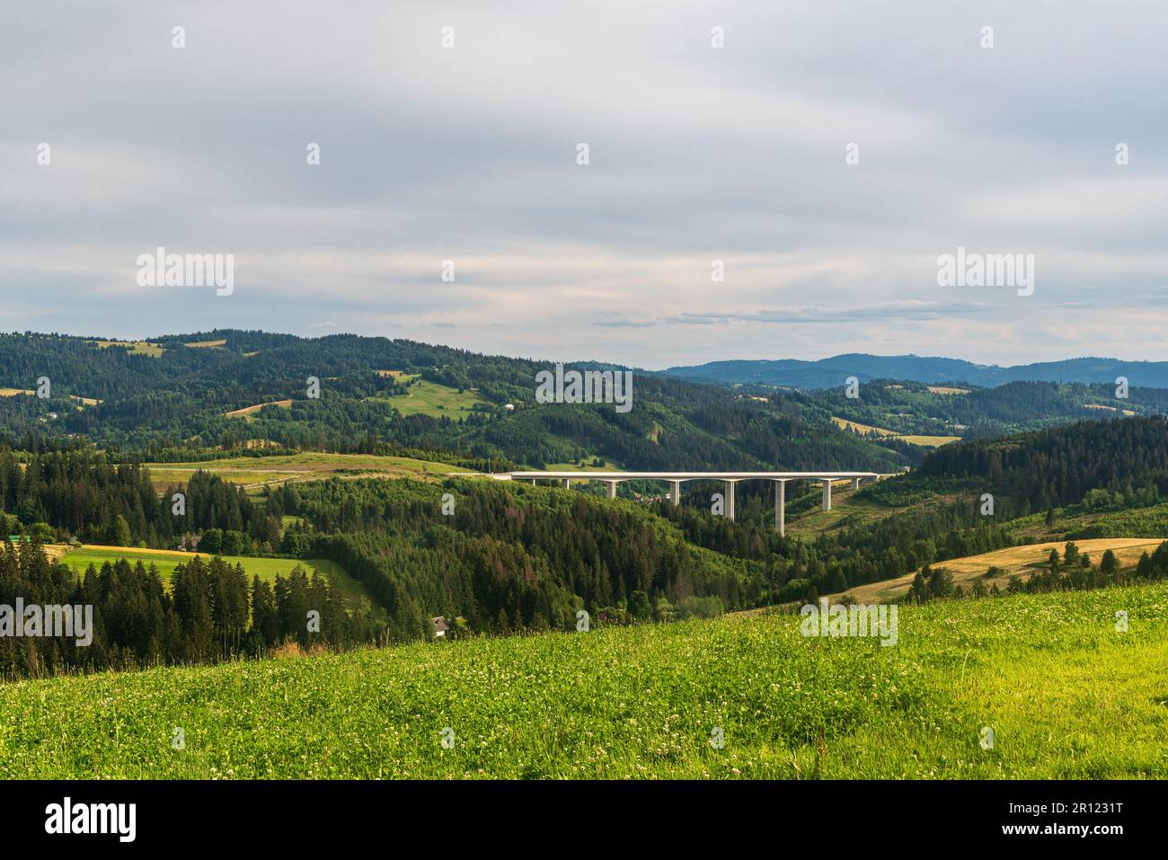 Most Valy bridge on D3 motorway above Cierne village in Slovakia with ...