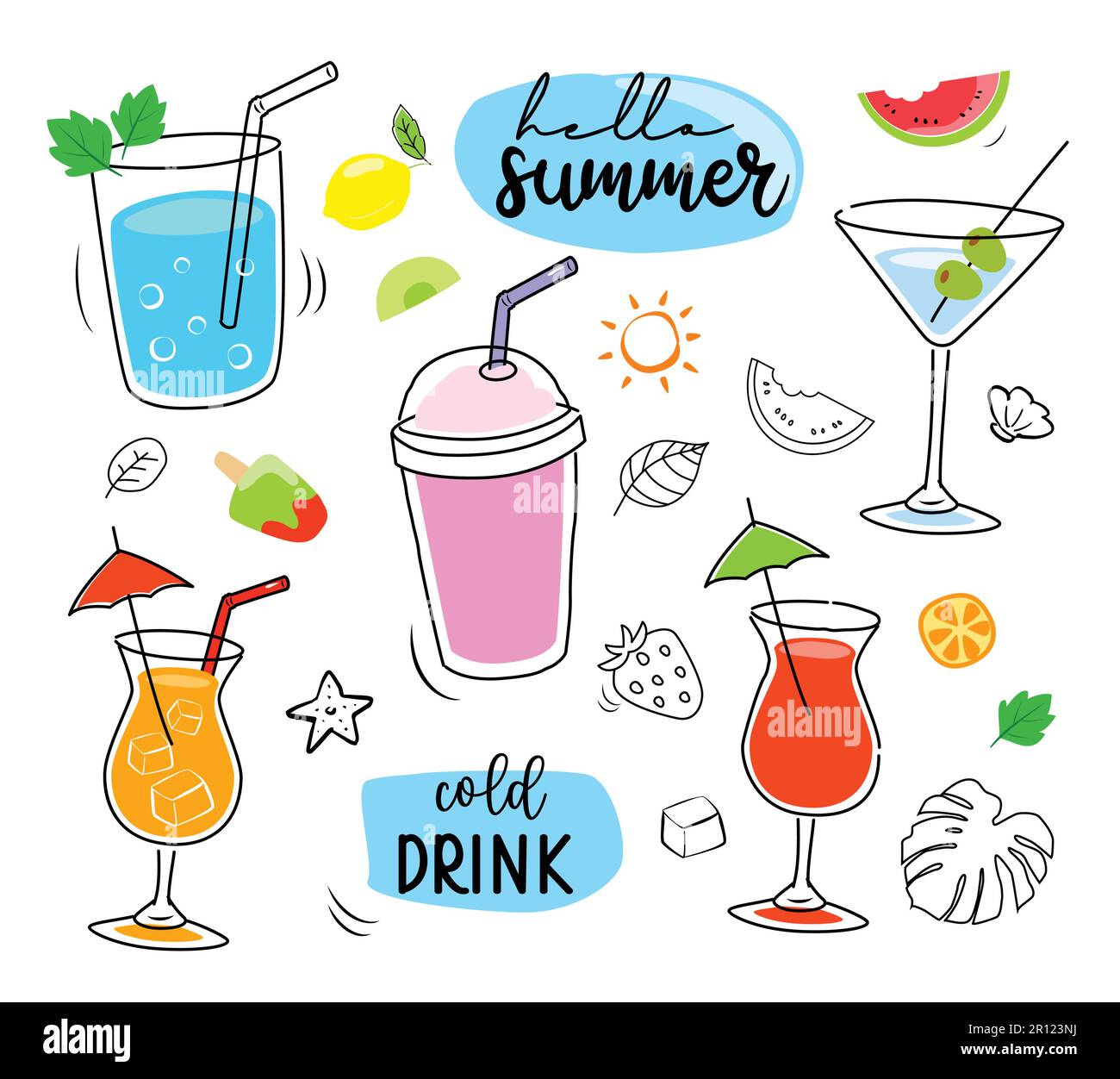 Smoothie summer bar menu Stock Vector Images - Alamy