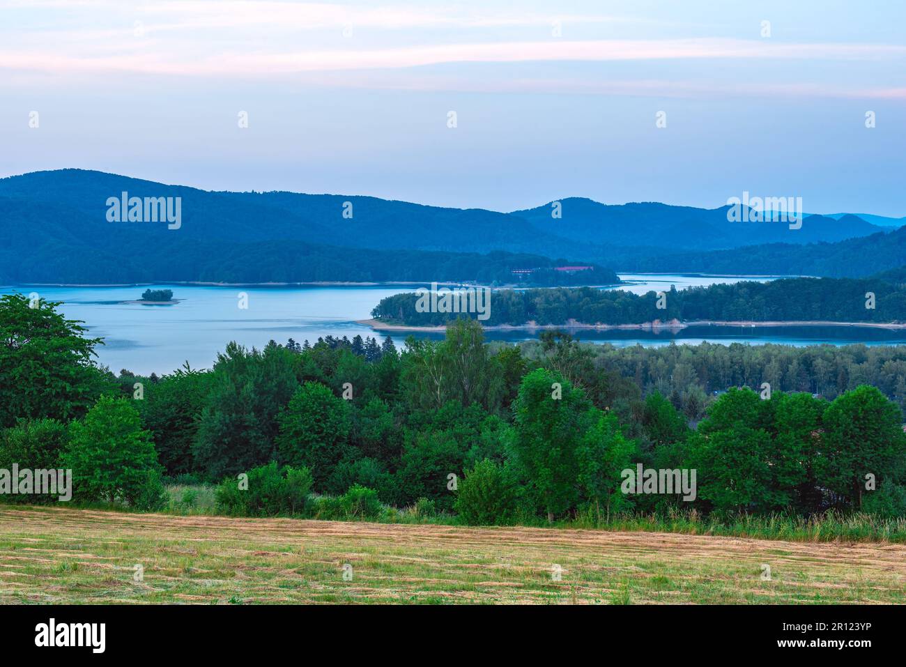 landscape in the Bieszczady Mountains, view of Solina Lake Stock Photo ...