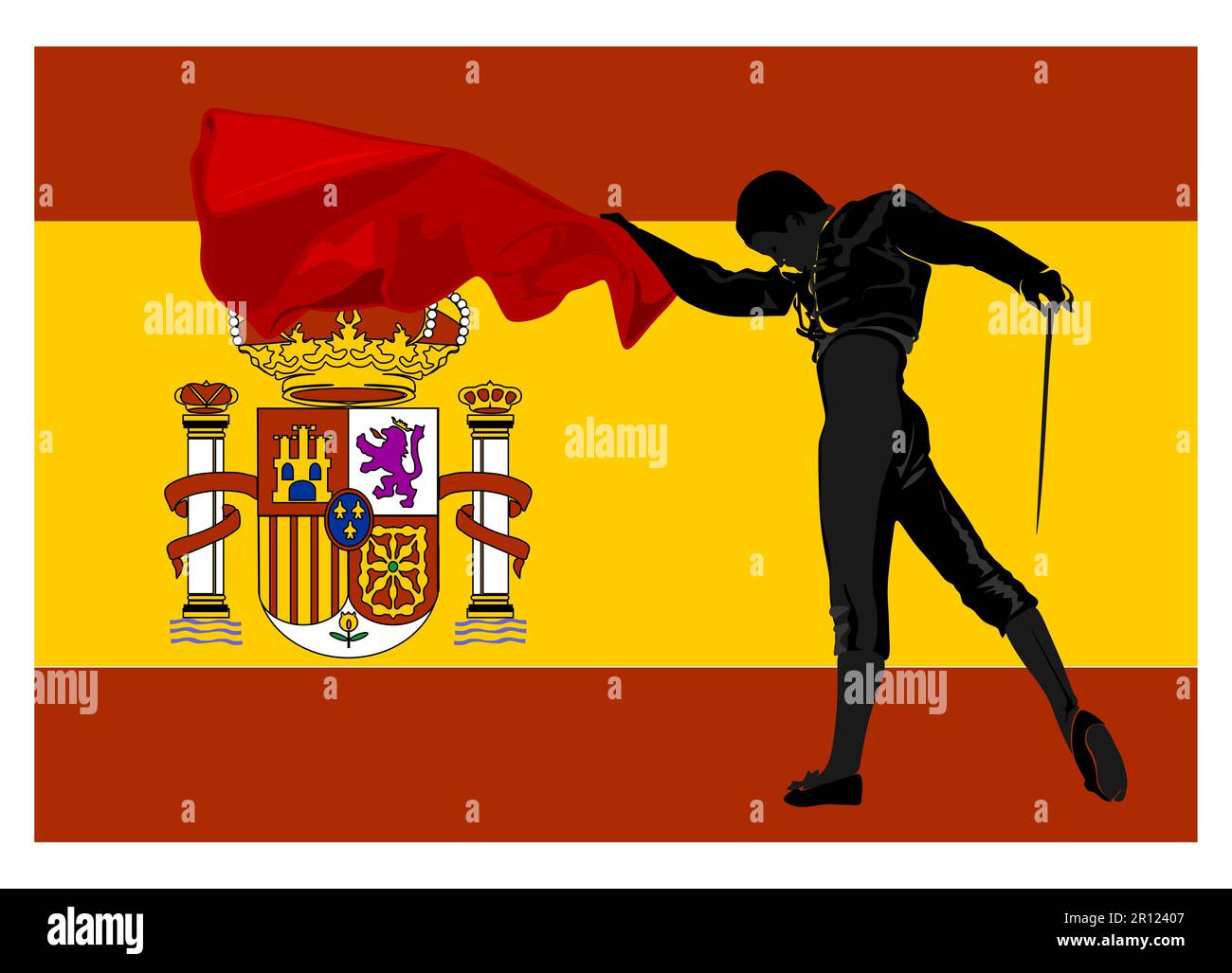 flag of Spain with matador Stock Photo - Alamy