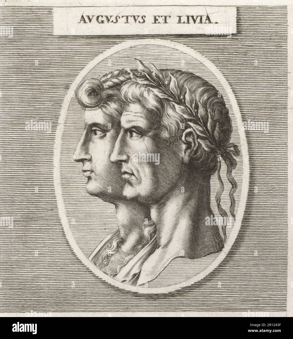 Caesar Augustus, first Roman emperor, 63 BC-14 AD, and wife Livia ...