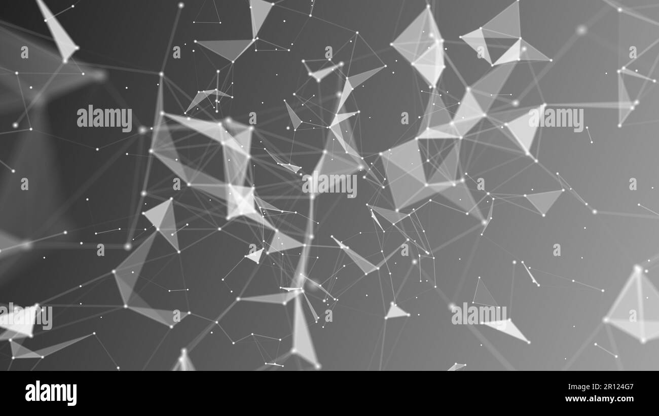 Technology digital abstract background. 3d Network particles and plexus ...