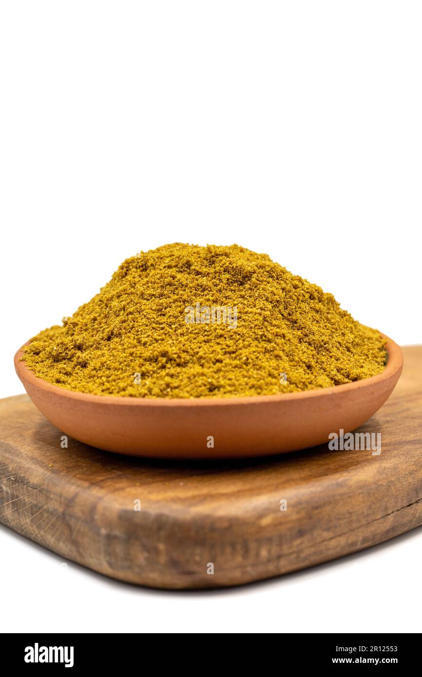Cumin powder isolated on white background. Cumin powder on wood ...