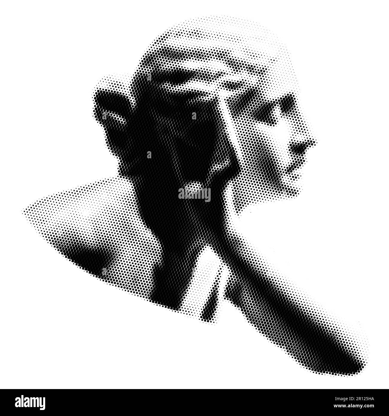 Halftone Greece modern statue. Collage design element in trendy ...
