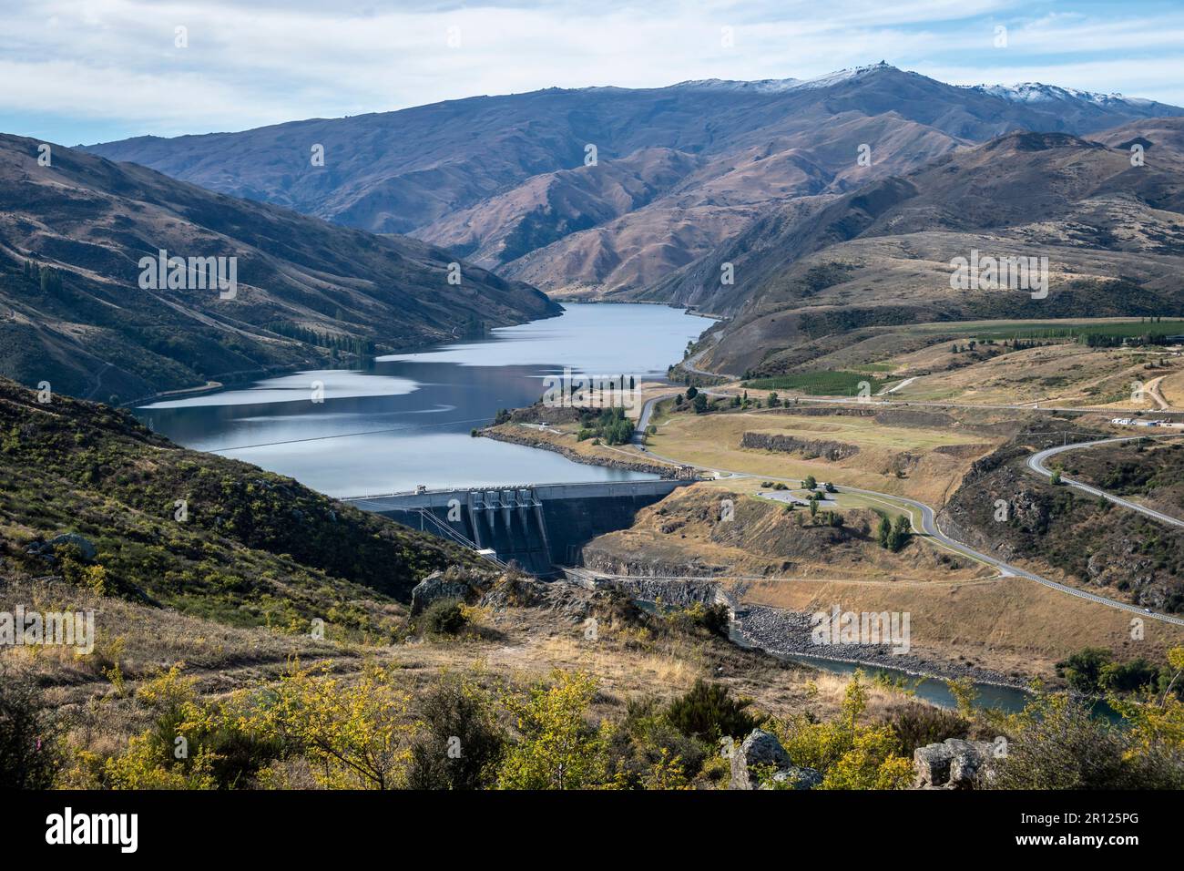 Clyde Dam and Lake Dunstan, Clyde, Central Otago, South Island, New ...