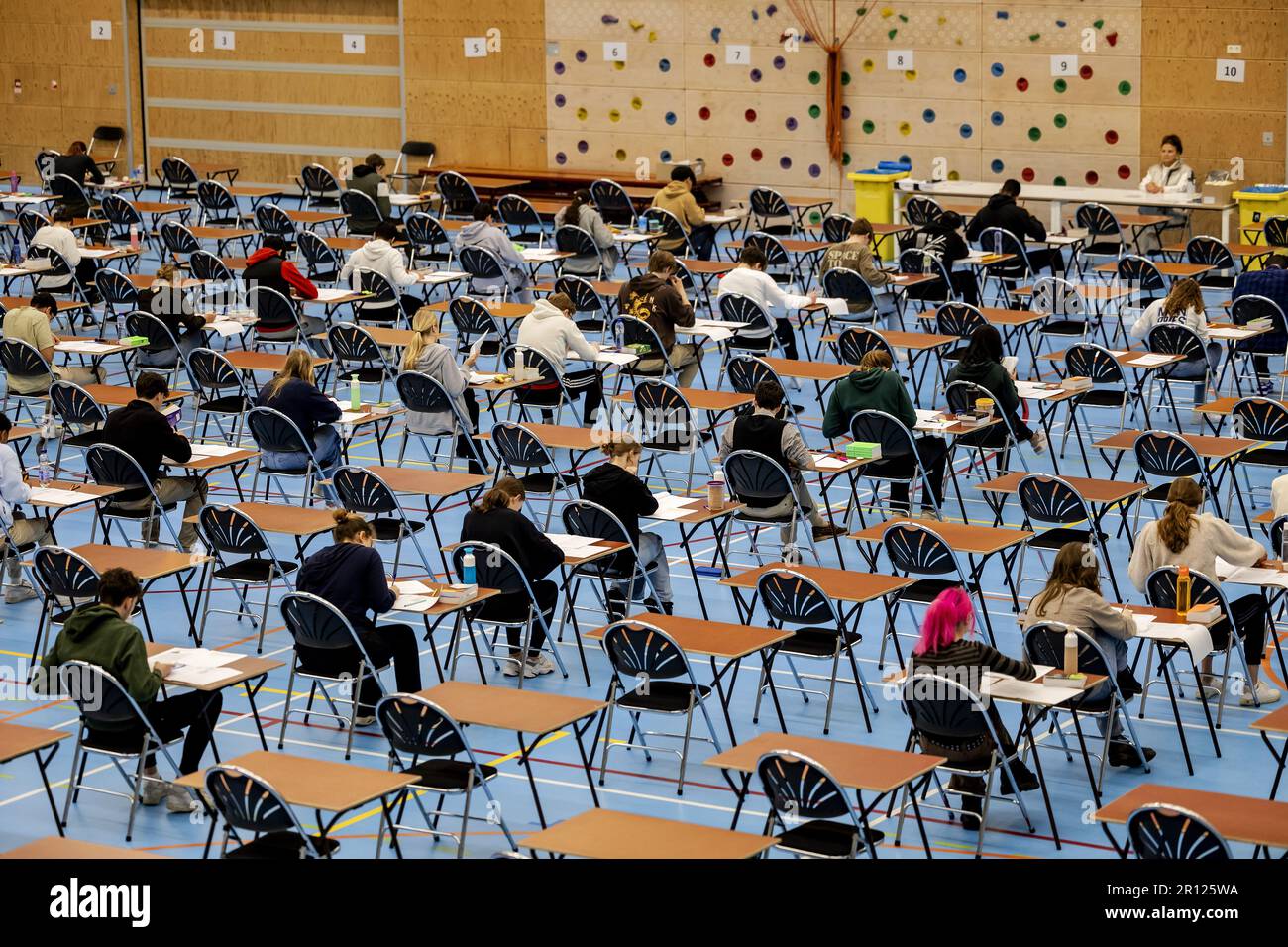 HOOFDDORP - Final exam students during their first exam at a secondary ...