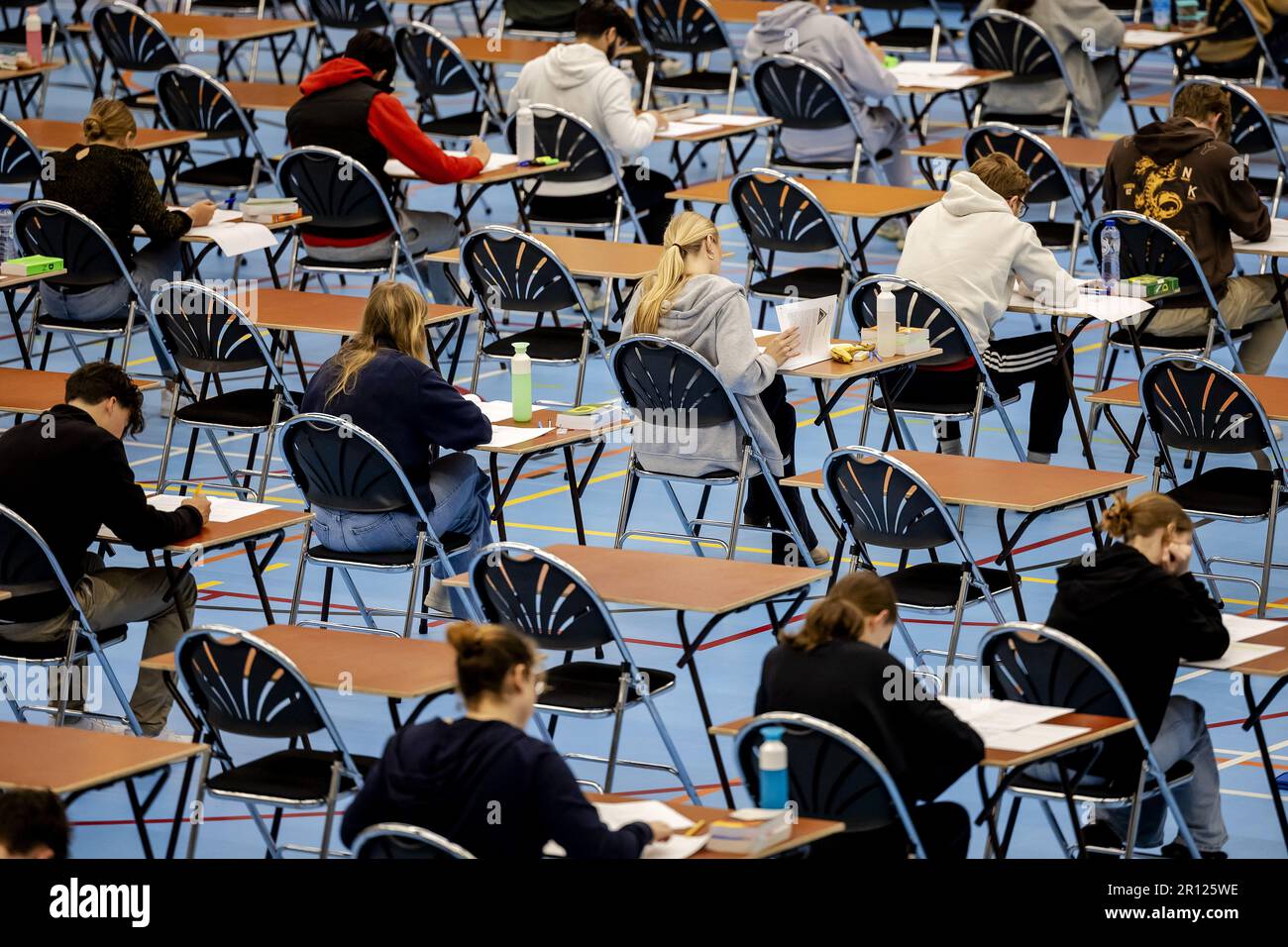 HOOFDDORP - Final exam students during their first exam at a secondary ...