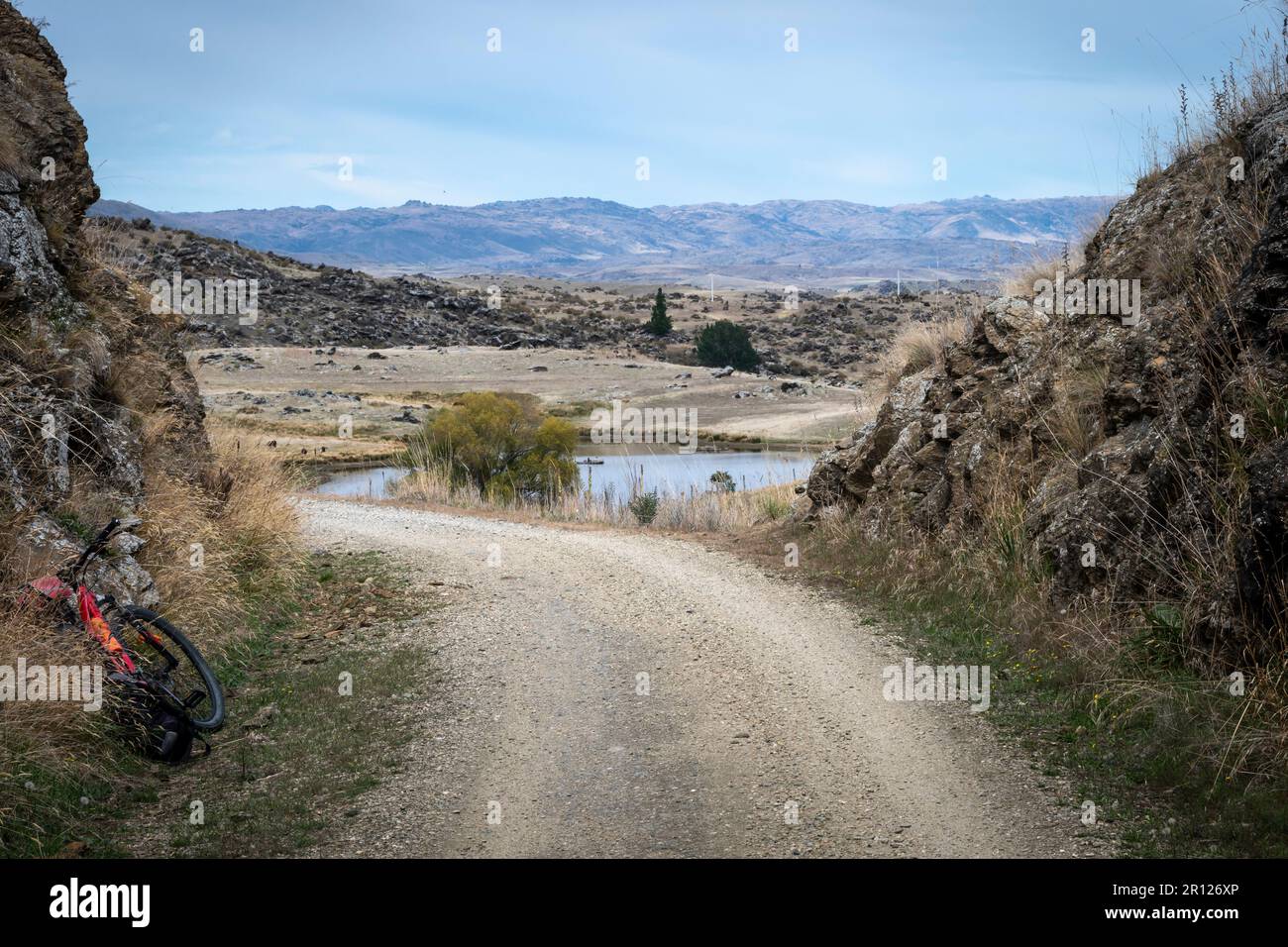 Central Otago Rail Trail, near Omakau, South Island, New Zealand Stock ...