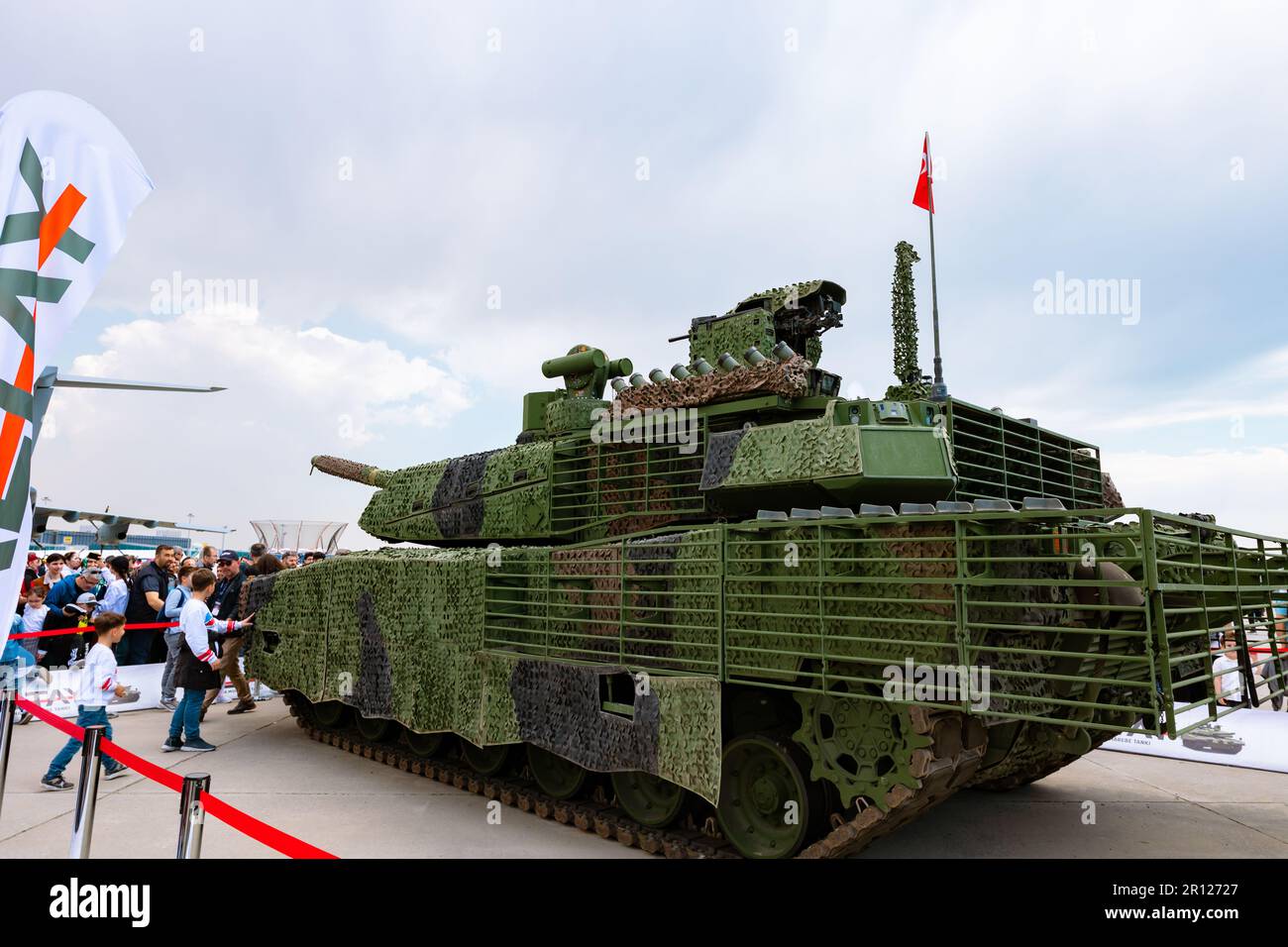 Altay main battle tank with spectators in Teknofest 2023. Istanbul ...