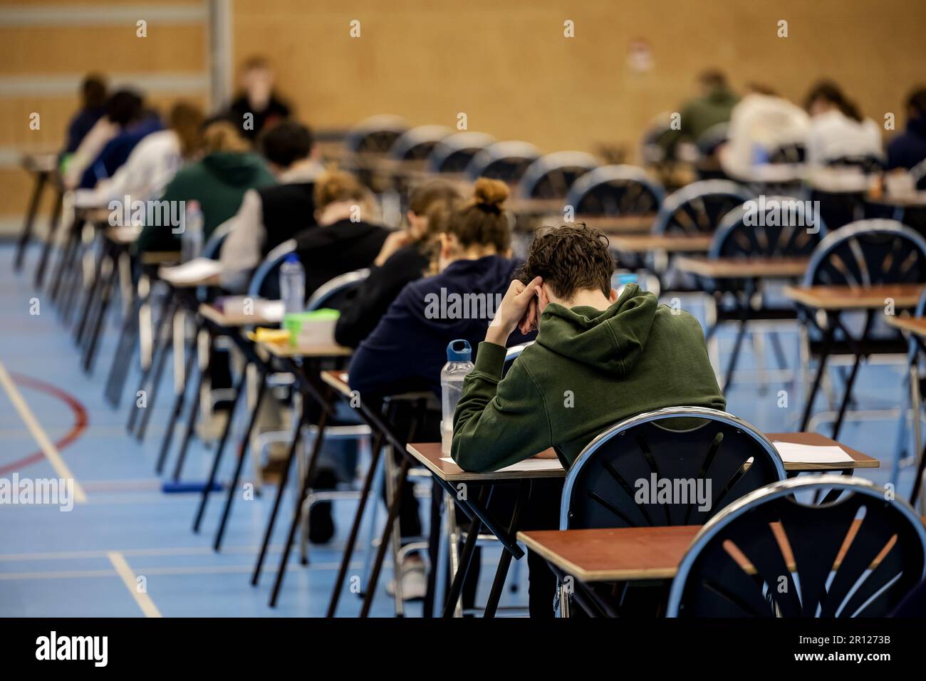HOOFDDORP - Final exam students during their first exam at a secondary ...
