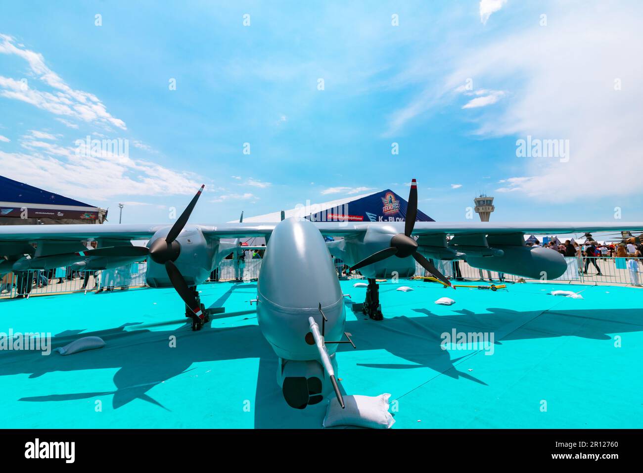 Aksungur or Anka-2 UAV or UAS made by TUSAS in Teknofest 2023. Istanbul ...