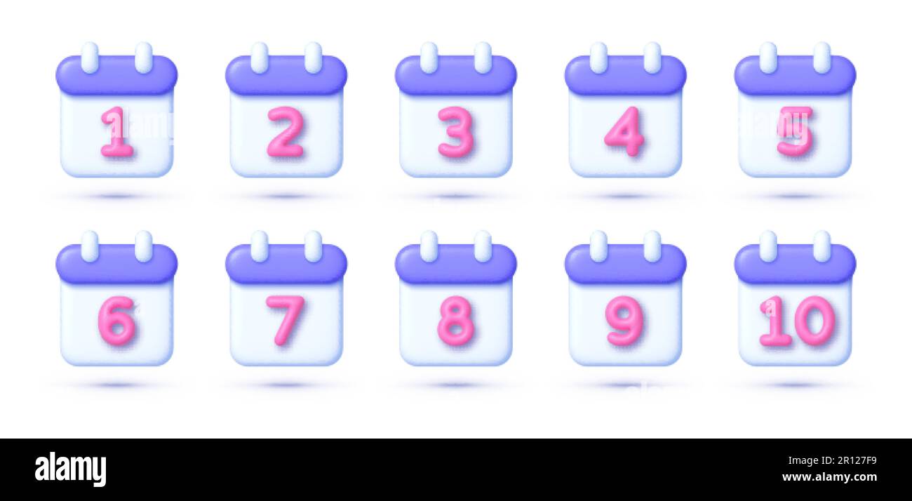 Calendar 3d set, great design for any purposes. Simple design. Design ...